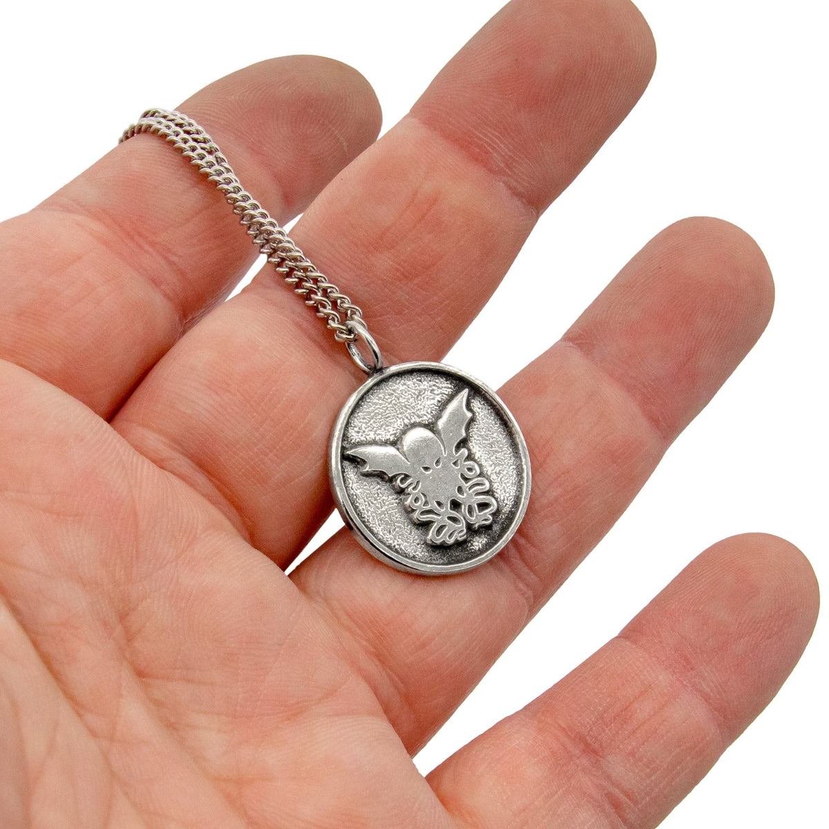 Silver Round Cthulhu Necklace – BJS Inc.